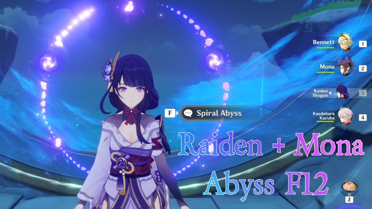 [Genshin] Raiden with Mona 9 Star Abyss F12 - YouTube