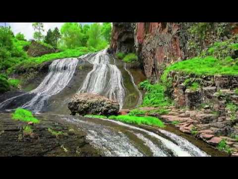 HD Waterfalls w Ambient Music Natural Babbling Brook Sounds Calming ...