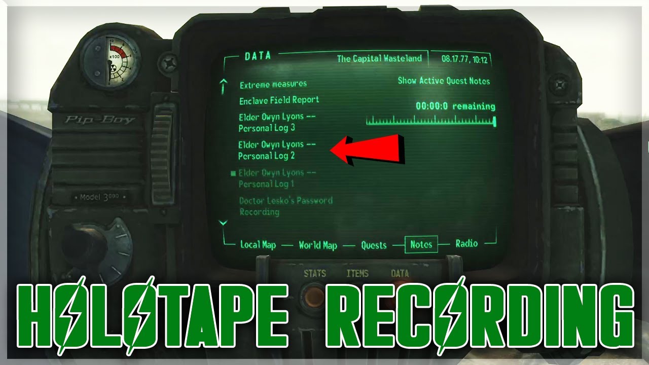Elder Owyn Lyons -- Personal Log 2 (Fallout 3 Holotape Recording) - YouTube