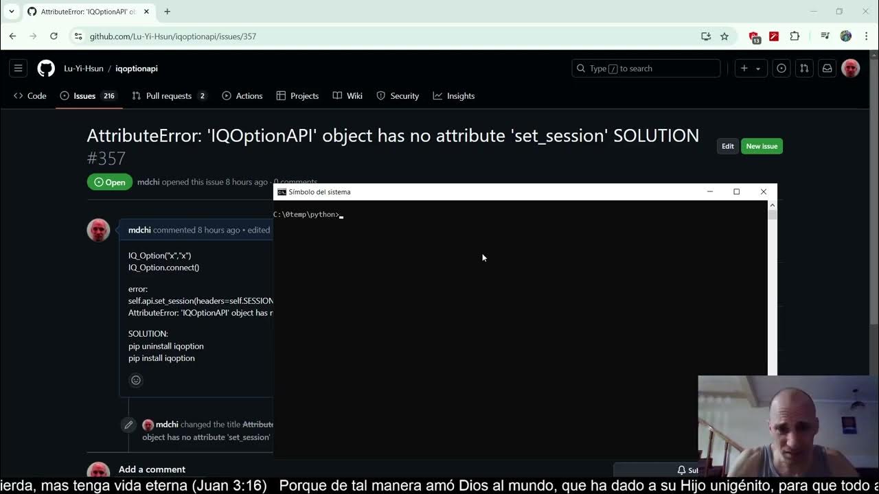 AttributeError 'IQOptionAPI' object has no attribute 'set_session' SOLUTION - YouTube