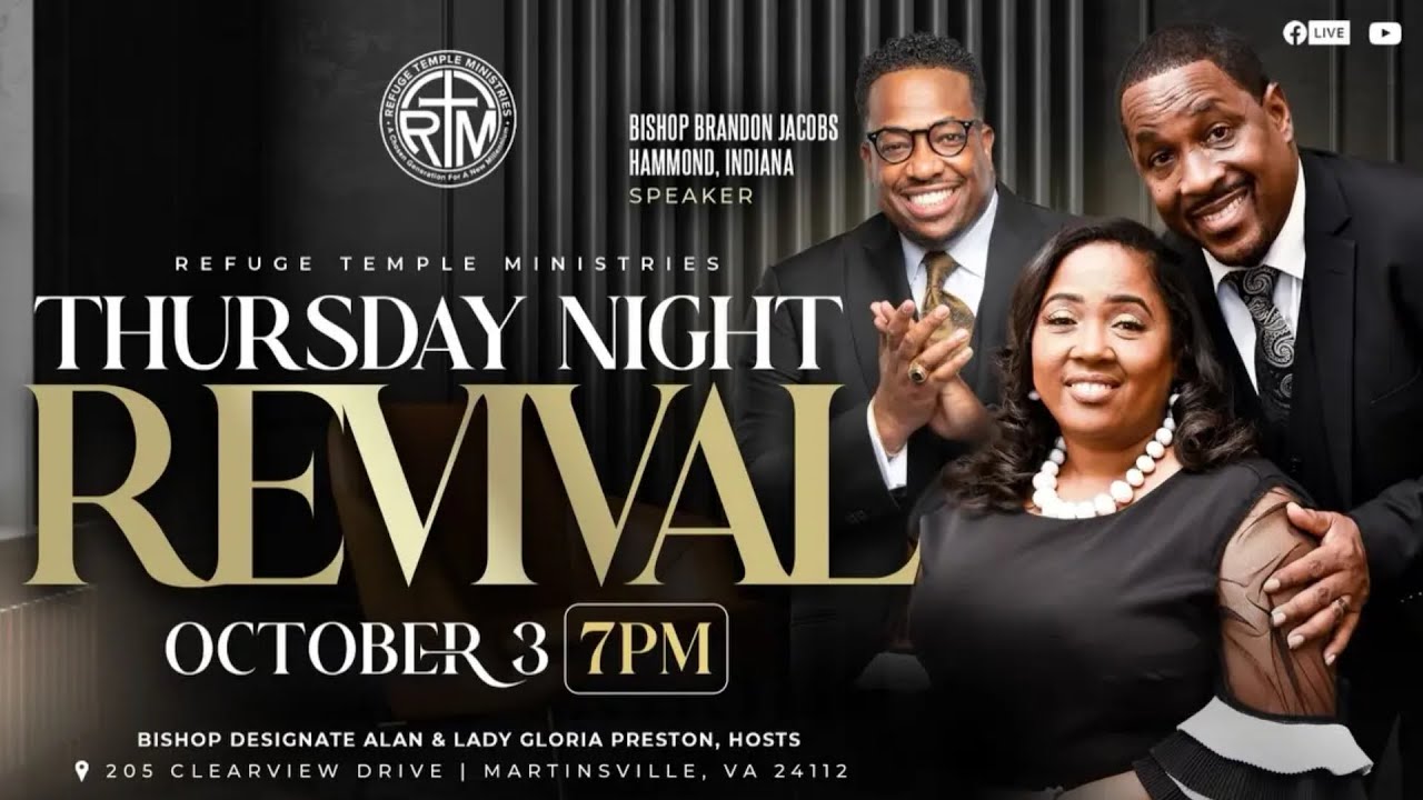 Thursday Night Revival with Bishop Brandon A. Jacobs, Sr. (October 3 ...