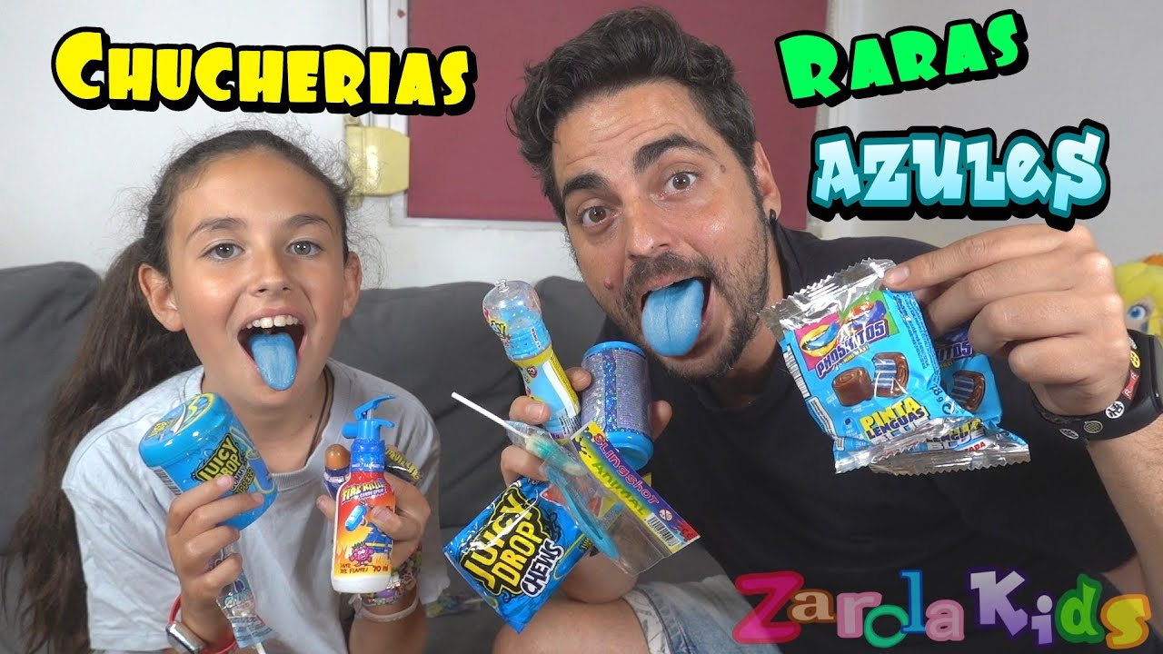 PROBANDO ChucheriAS RARAS!! AZUL todo azul - YouTube
