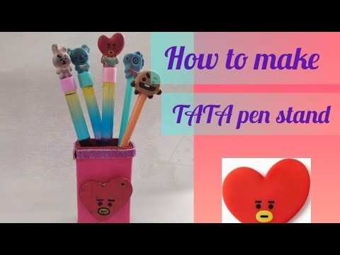 #bts How to make bt21 TATA pen stand @shradhascreativity1329 - YouTube