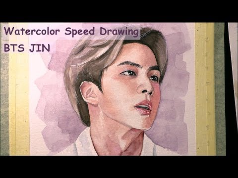 [Watercolor SpeedDrawing] BTS JIN / 방탄소년단 ⁠⁠진 🎂 생일ㅊㅋ