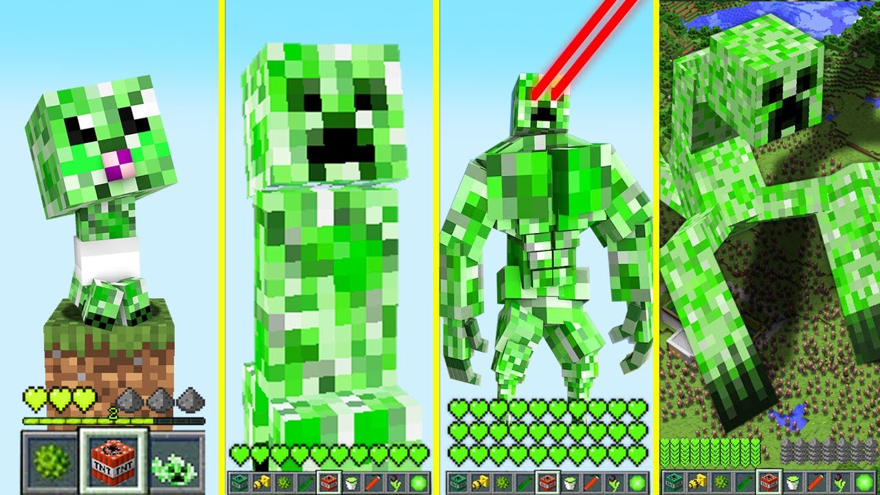 Minecraft Evolution of CREEPER Life Cycle Battle How to Play - YouTube