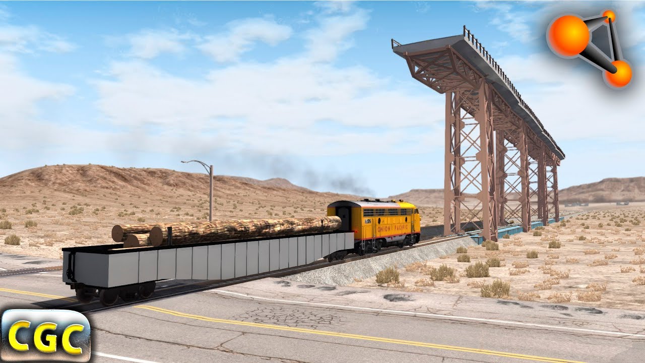 BeamNG Drive Train Smashes through destructible objects #9 - YouTube