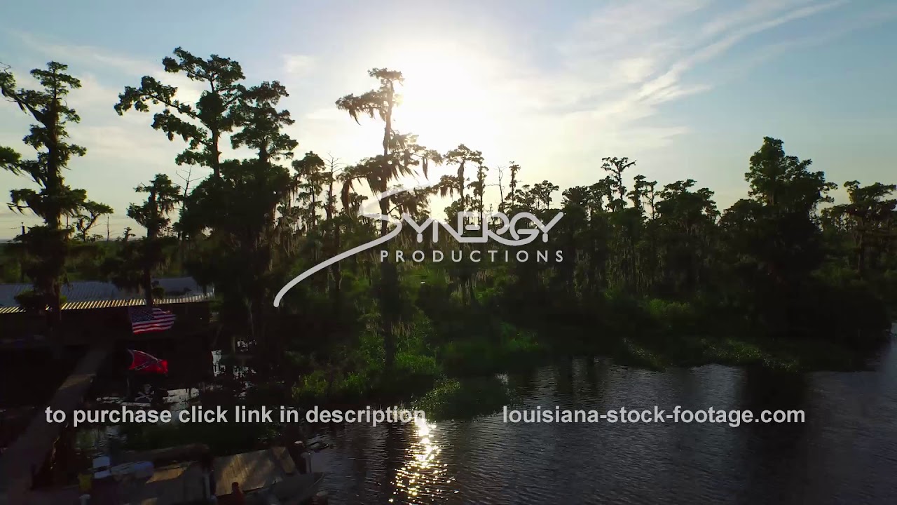 052 aerial drone pass manchac lake ponchartrain video stock footge clip ...