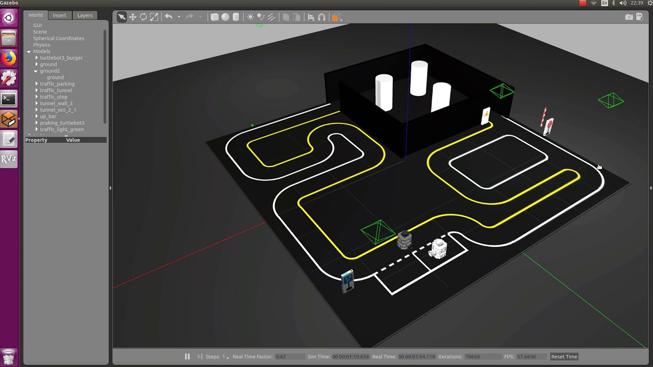 Turtlebot3 Autorace gazebo & matlab simulation - YouTube