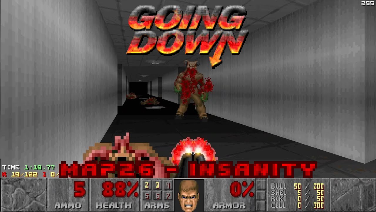 DOOM 2: Going Down - Map26 - Insanity - YouTube
