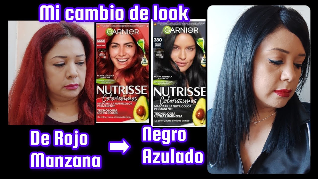 Me pinto el cabello🖤 Negro Zafiro/Azulado😍 Tinte Nutrisse #garnier ...