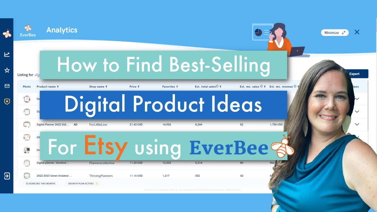 How to Find Best-Selling Digital Products for Etsy Using Everbee - YouTube