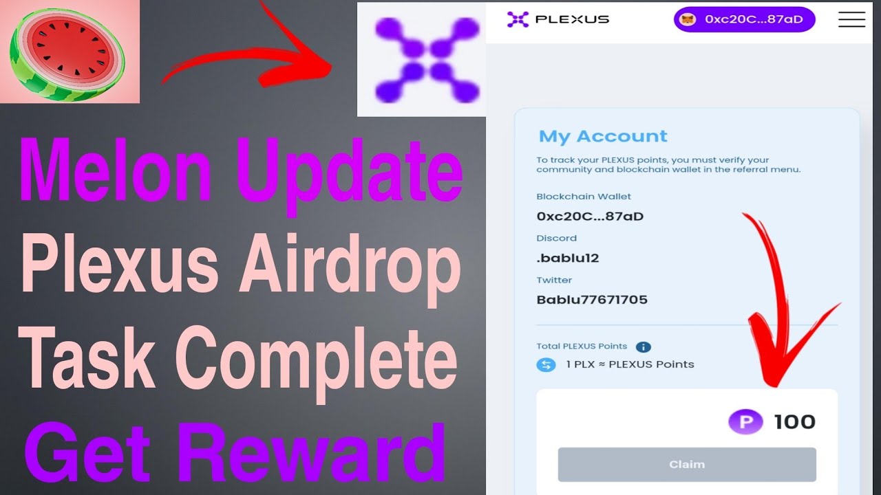 Melon Update Plexus Airdrop Task Complete Get Reward In Telugu - YouTube