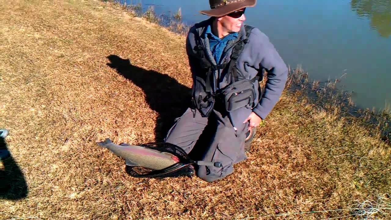 Dylan Rohan Fishing at oxbow 4.7kg trout - YouTube