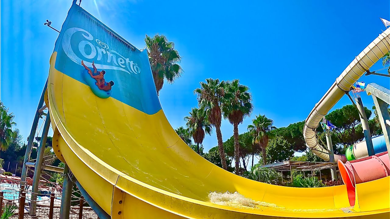 Wave Ride Water Slide at Hydromania Water Park in Rome, Italy - YouTube