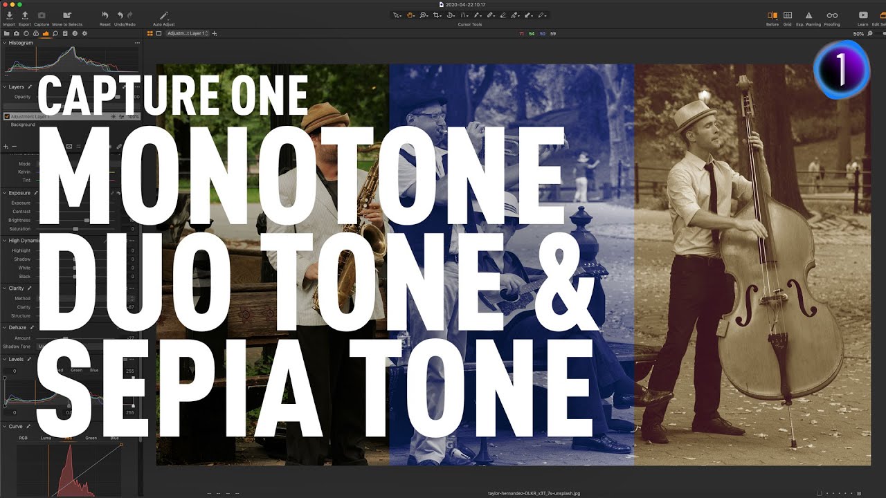 Capture One: Monotone, Duotone and Sepia Tone - How To - YouTube