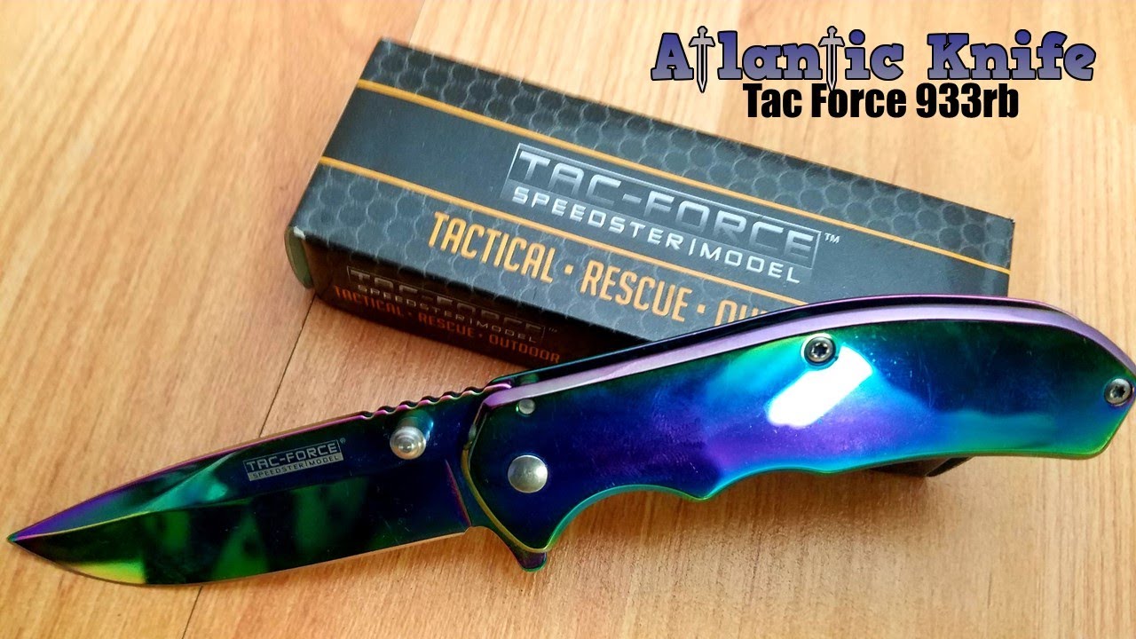 6" TAC FORCE RAINBOW TITANIUM FOLDING POCKET KNIFE ASSISTED OPENING ...