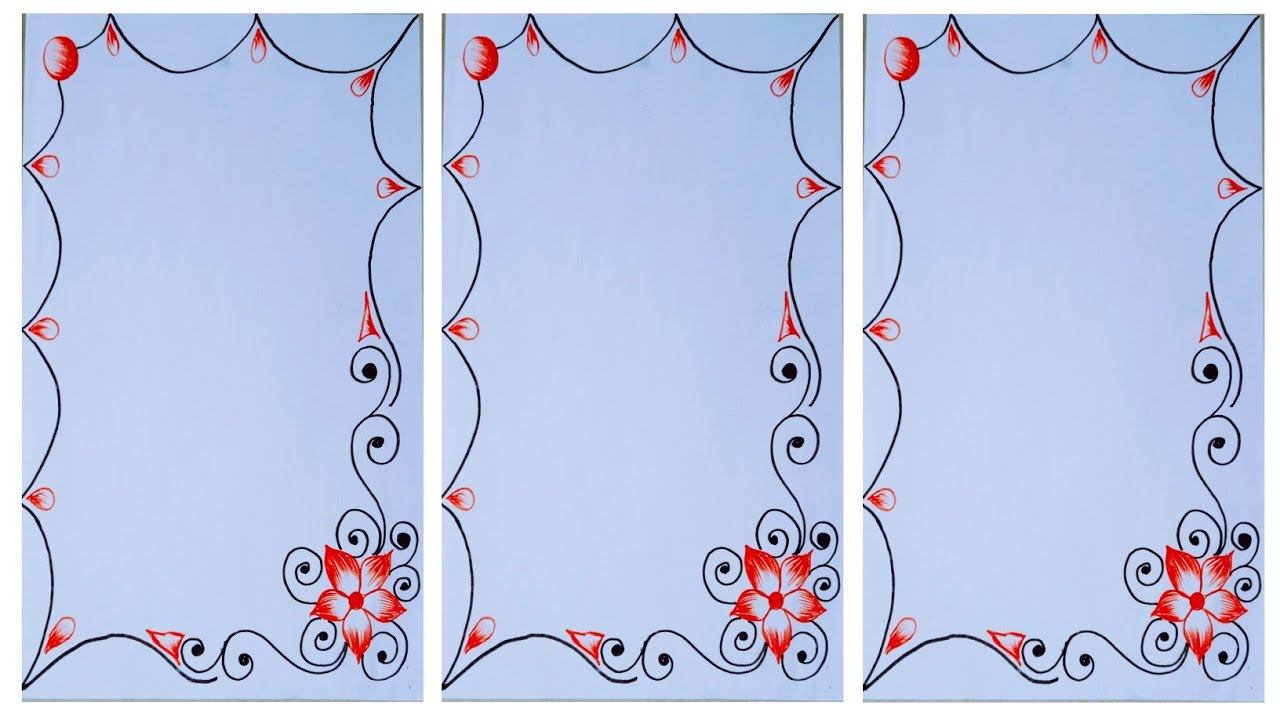 BEAUTIFUL FRONT PAGE BORDER DESIGNS || EASY FRONT PAGE DESIGN || FRONT ...