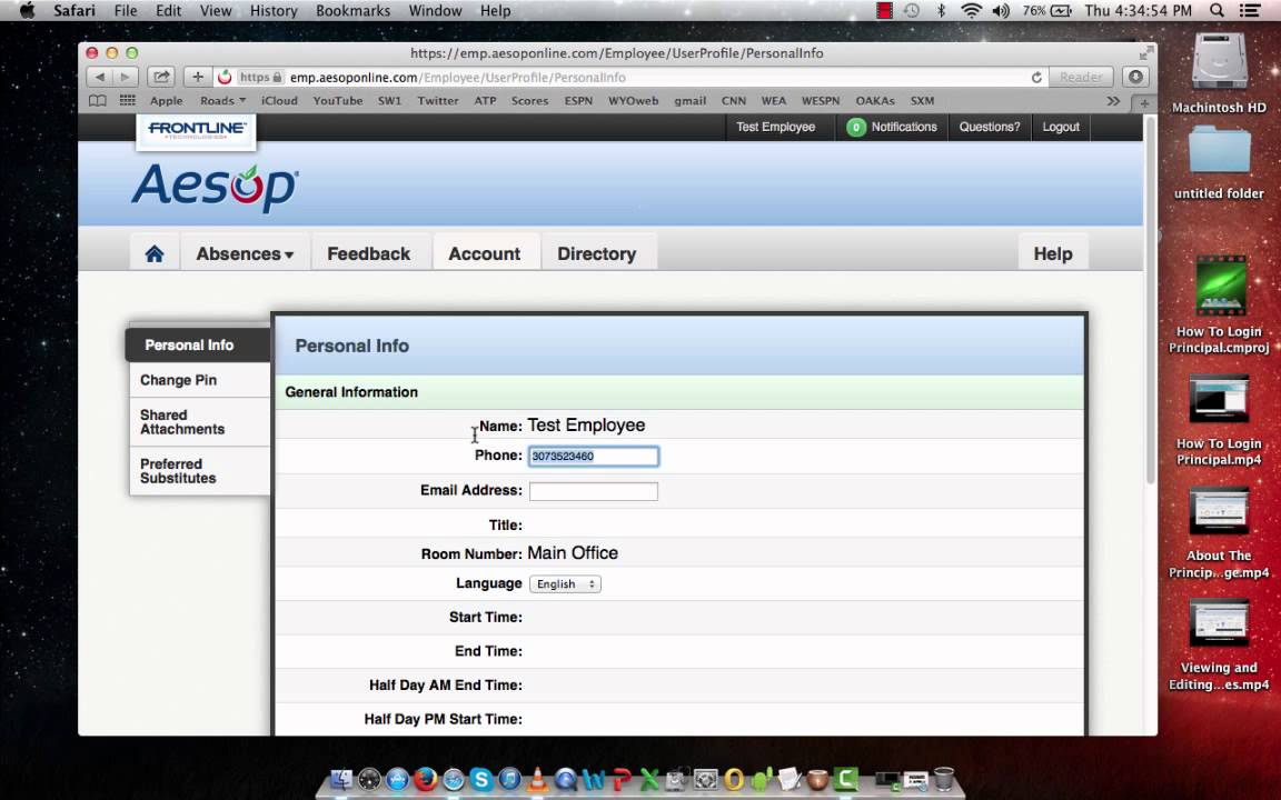 Employee Account Settings in AESOP - YouTube