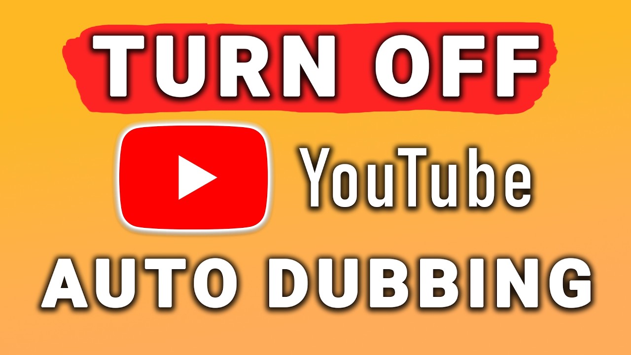 Turn Off Auto Dubbing on Youtube - Quick Way - YouTube