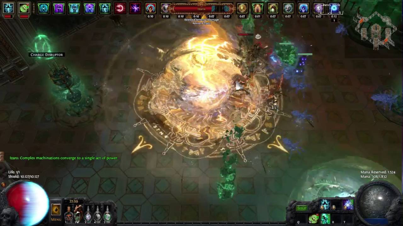 Path of Exile 2.4 selfcast spark uber izaro second phase. - YouTube