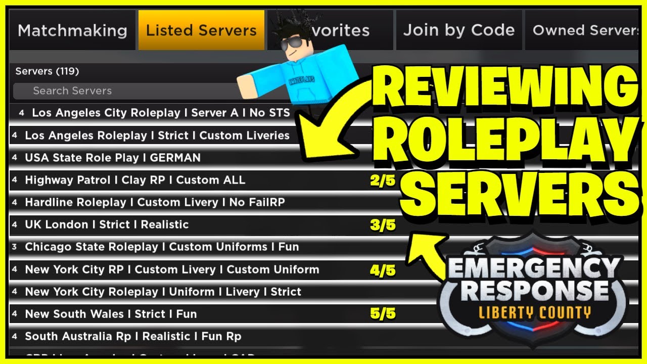 I reviewed RANDOM PRIVATE SERVERS on ERLC! (Emergency Response Liberty ...