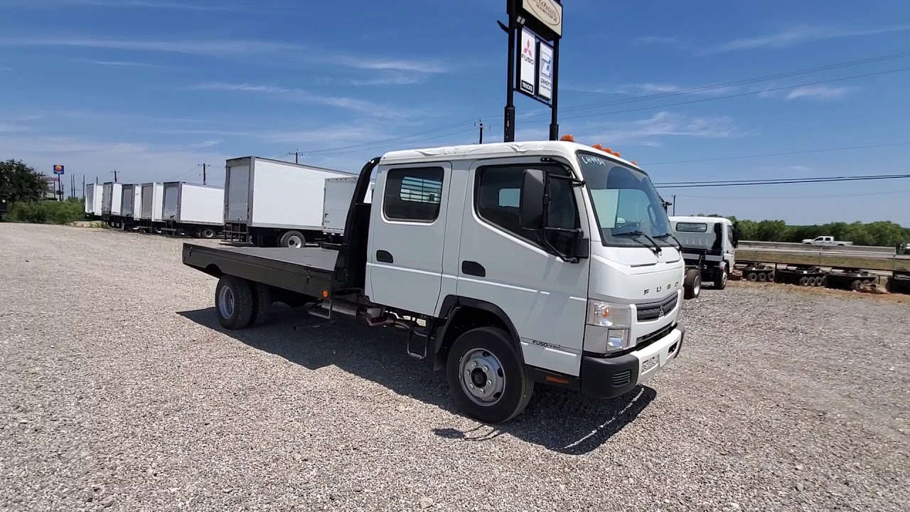 2019 MITSUBISHI FUSO FE 160 CREW CAB GAS WITH HAULER BED - YouTube