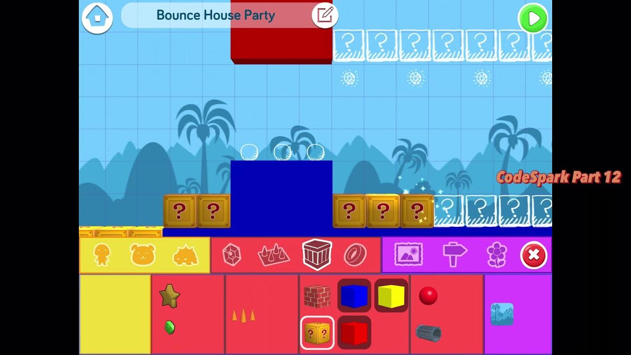 CodeSpark Part 12-Create Games: Game Ideas: Bounce House Party-Learn Coding for Kids - YouTube