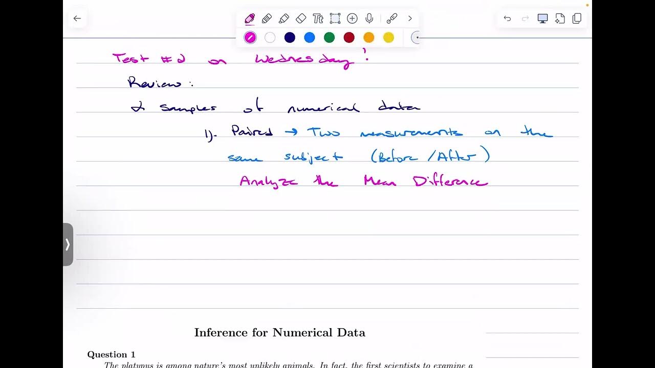Stat 121 Mar 28 2025 Inference for Numerical Data Practice - YouTube