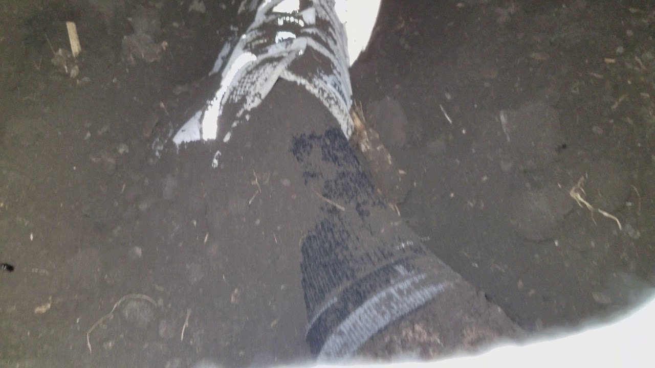 Getting ready to run over my foot and shoe - YouTube