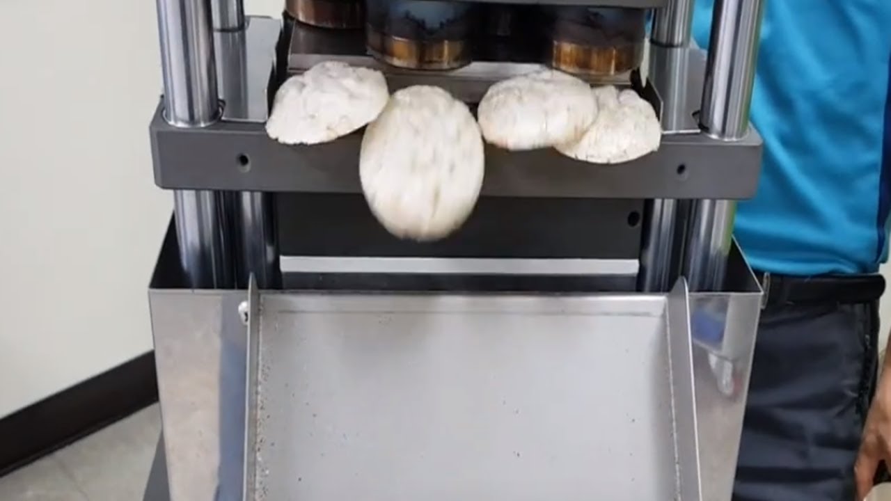 60mm popped rice chips made by Korean rice cake machine - YouTube