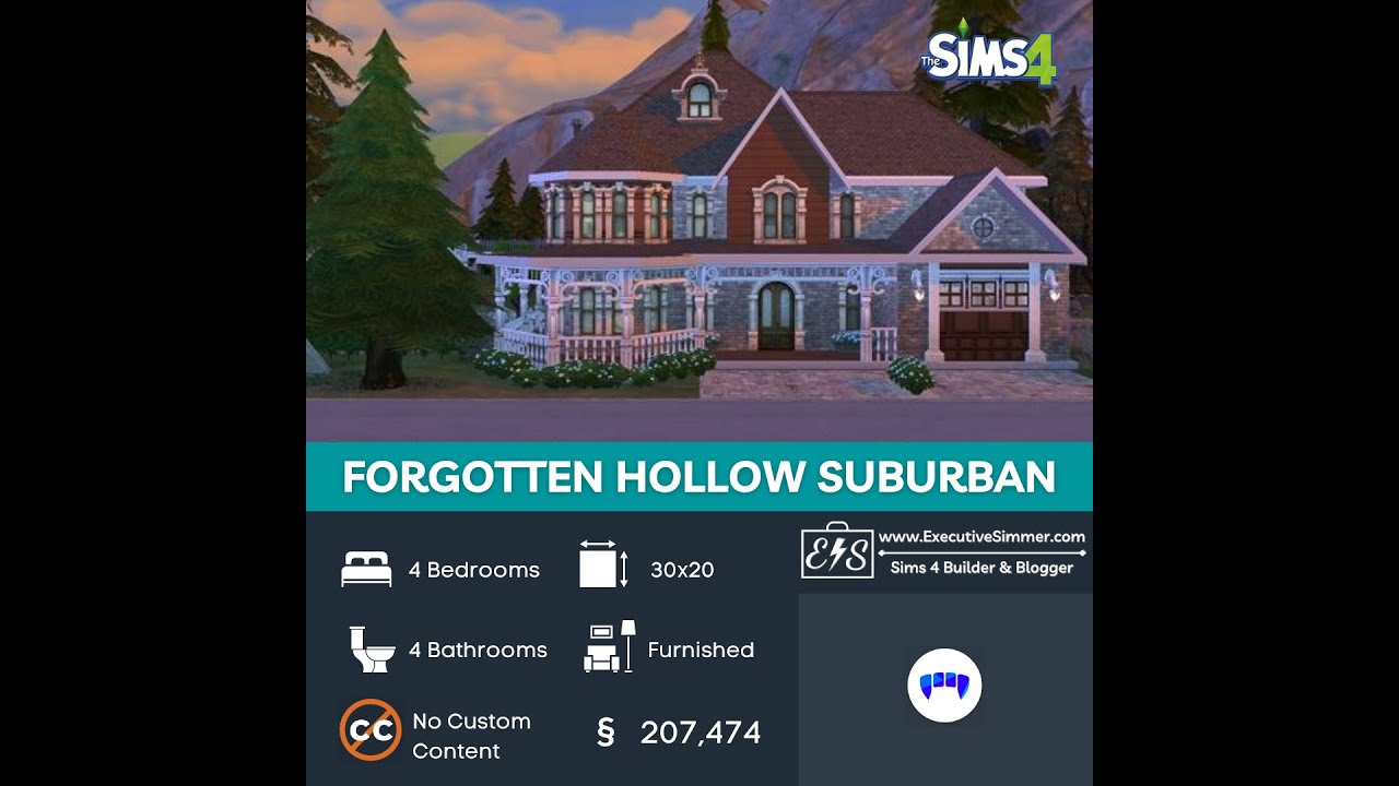 Sims 4 Build: Forgotten Hollow Suburban - YouTube