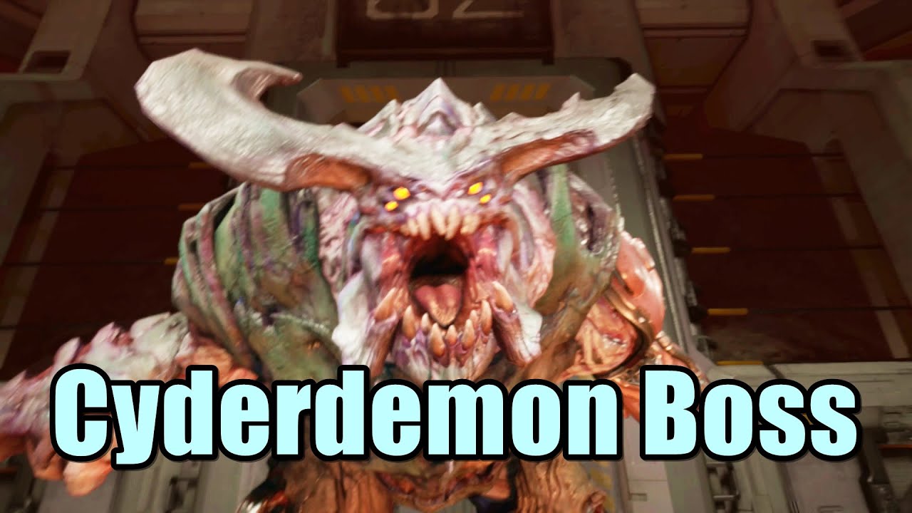Doom 2016 Monster Cyberdemon Boss Fight - YouTube