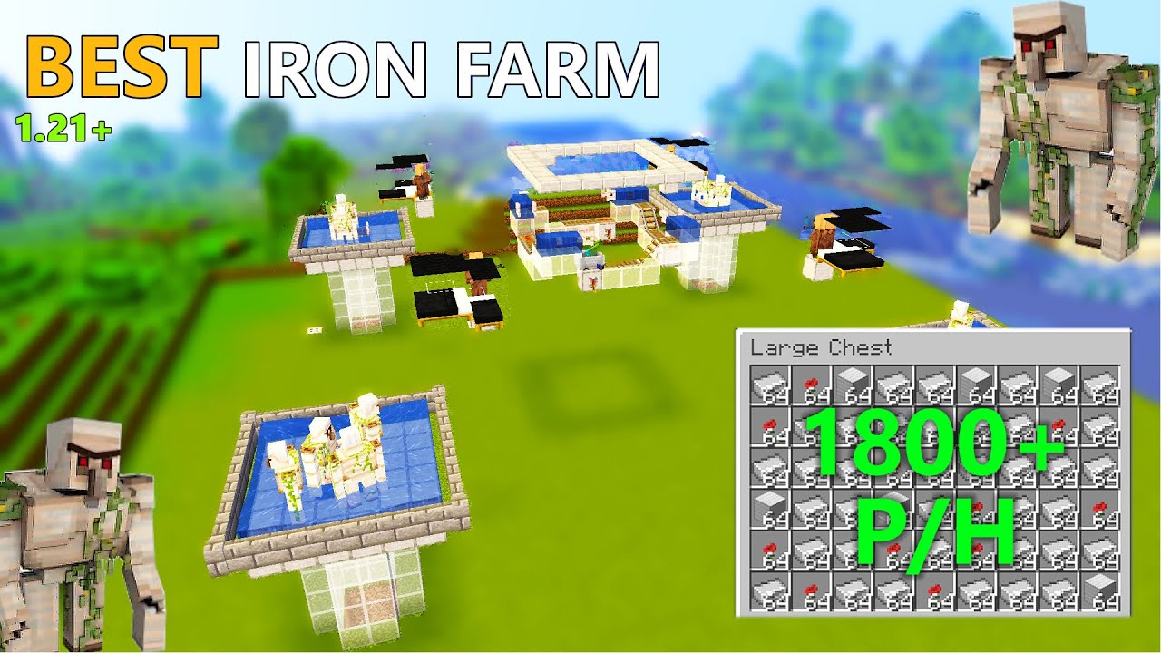 Minecraft ZOMBIE RIDING Iron Farm Tutorial 1.21 - 1800+ Iron Farm Hour ...