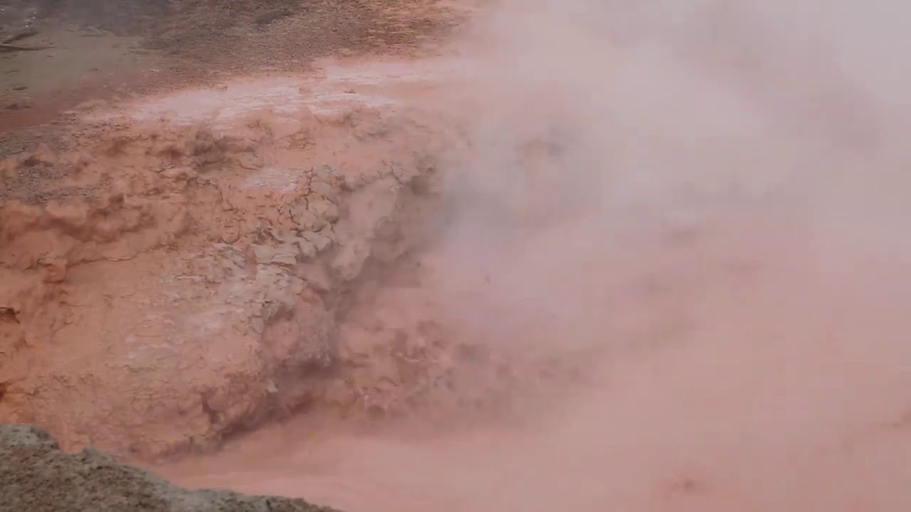 Red Spouter Bubbles in Yellowstone - YouTube