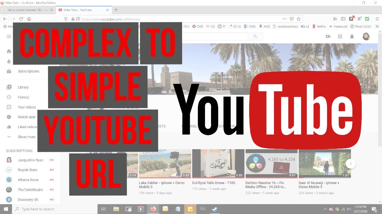 How to Customize your YouTube URL | Complex to Simple | 2020 | - YouTube