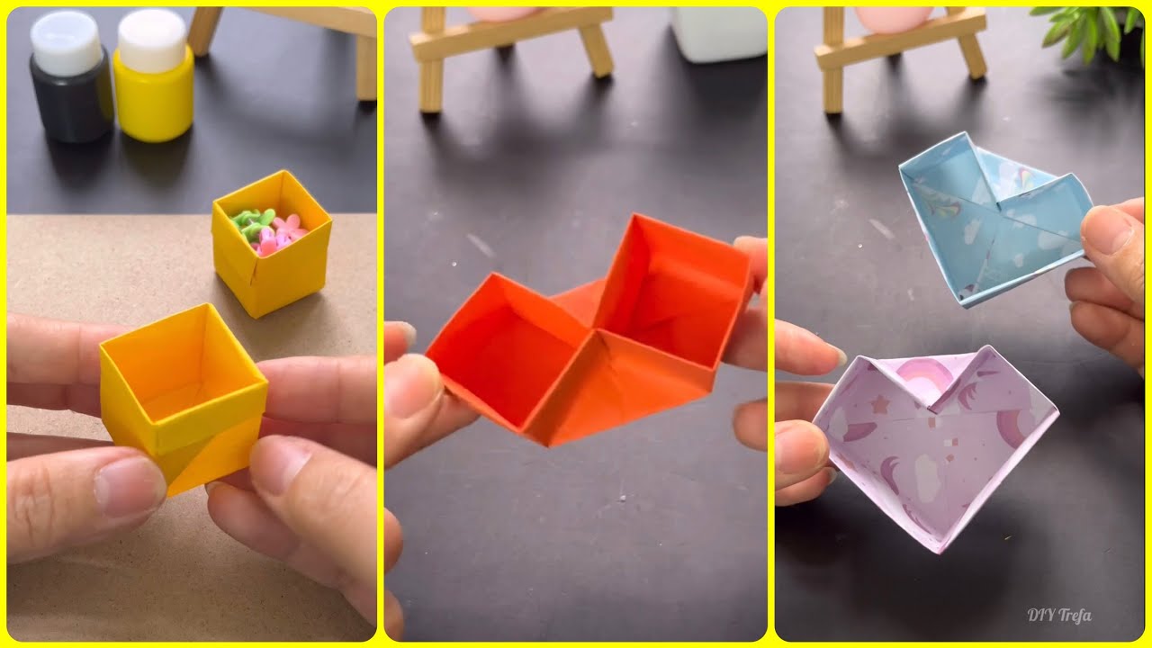 5 ways to fold mini boxes with paper - YouTube