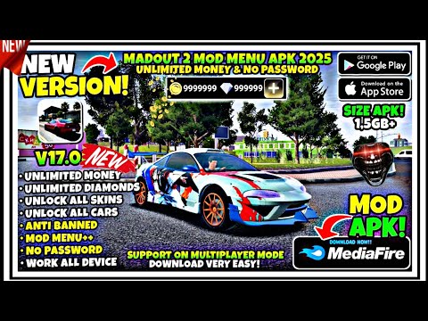MADOUT2 BIG CITY ONLINE MOD APK 2025|Unlimited Money/All Car Unlock &All Gun Unlock| 17.09.