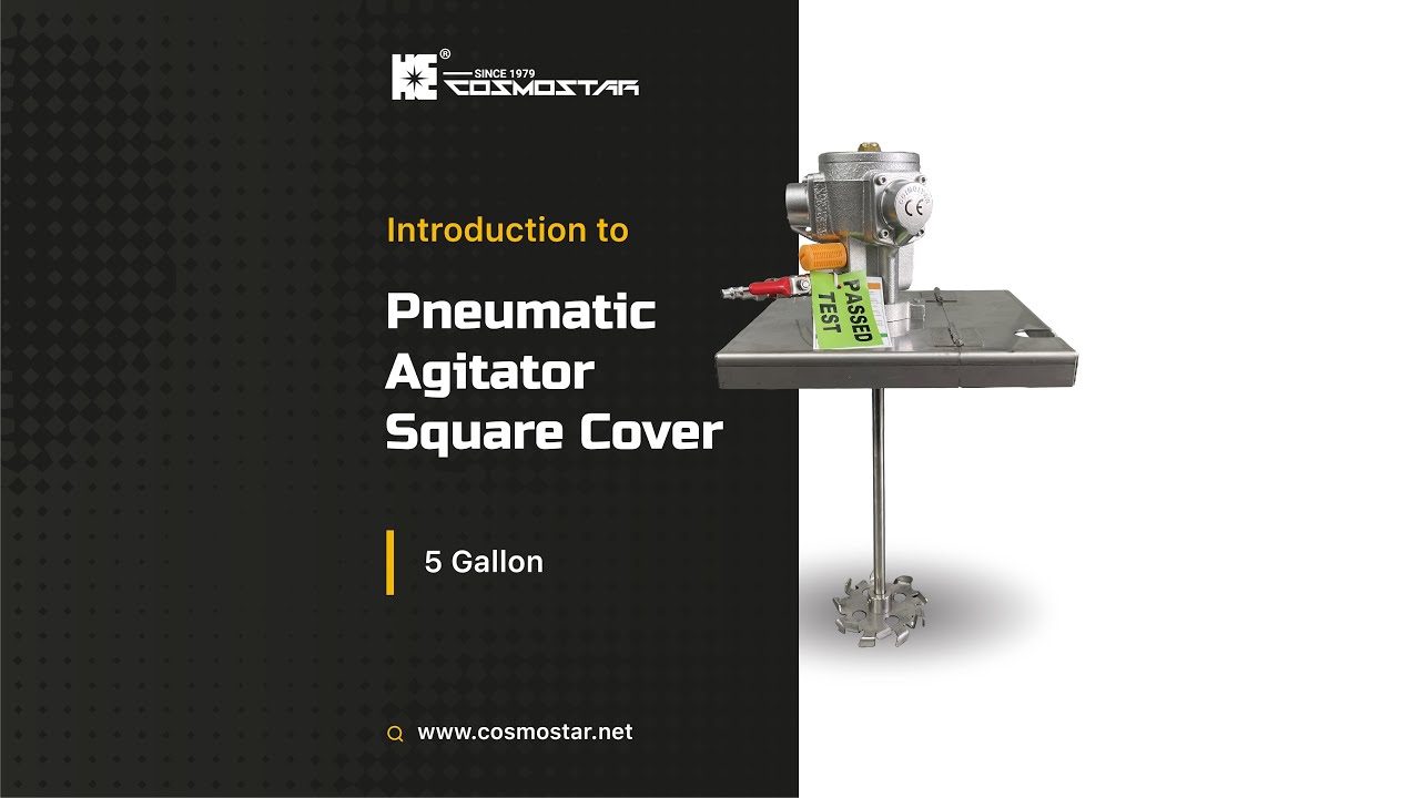 Cosmostar Pneumatic Agitator - Square Cover 5 Gallon - YouTube