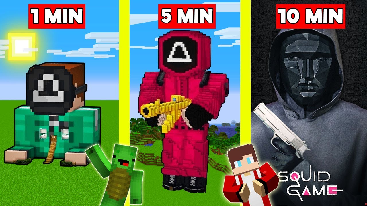 SQUID GAME Build Battle In Minecraft - NOOB VS PRO CHALENGE - Maizen ...