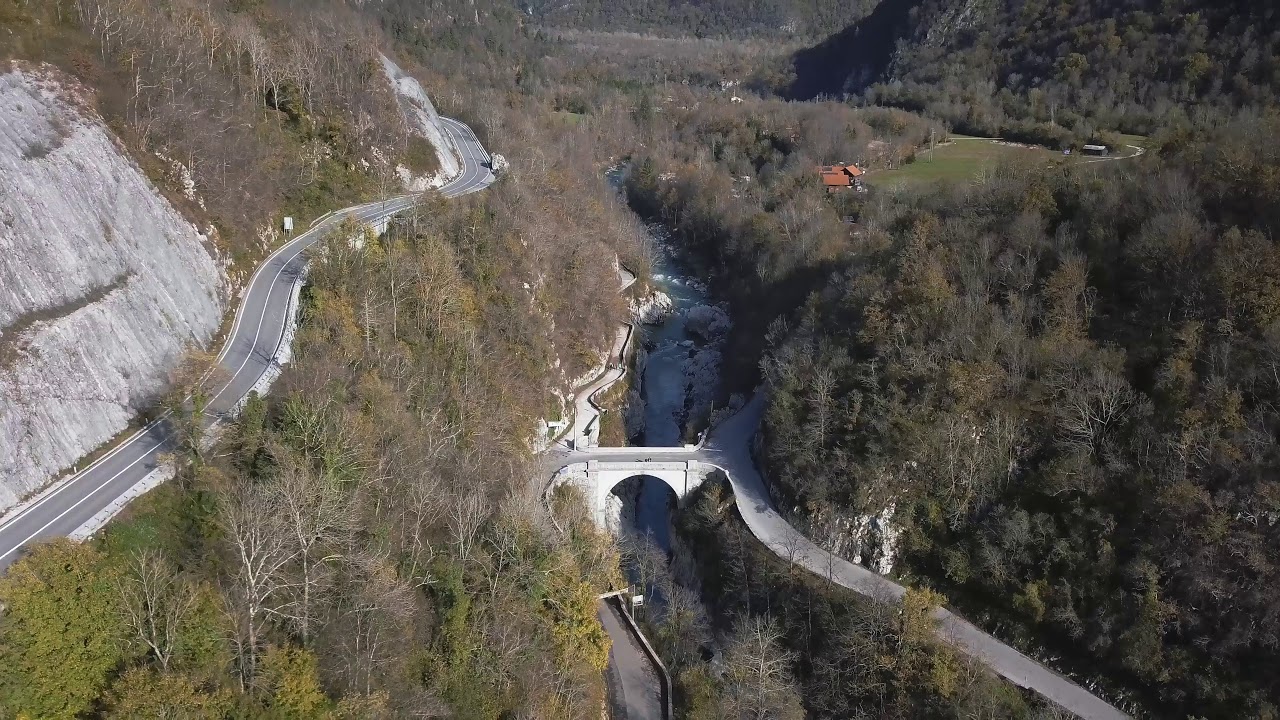 Napoleon Bridge on Soča River in Kobarid, Slovenia. - YouTube