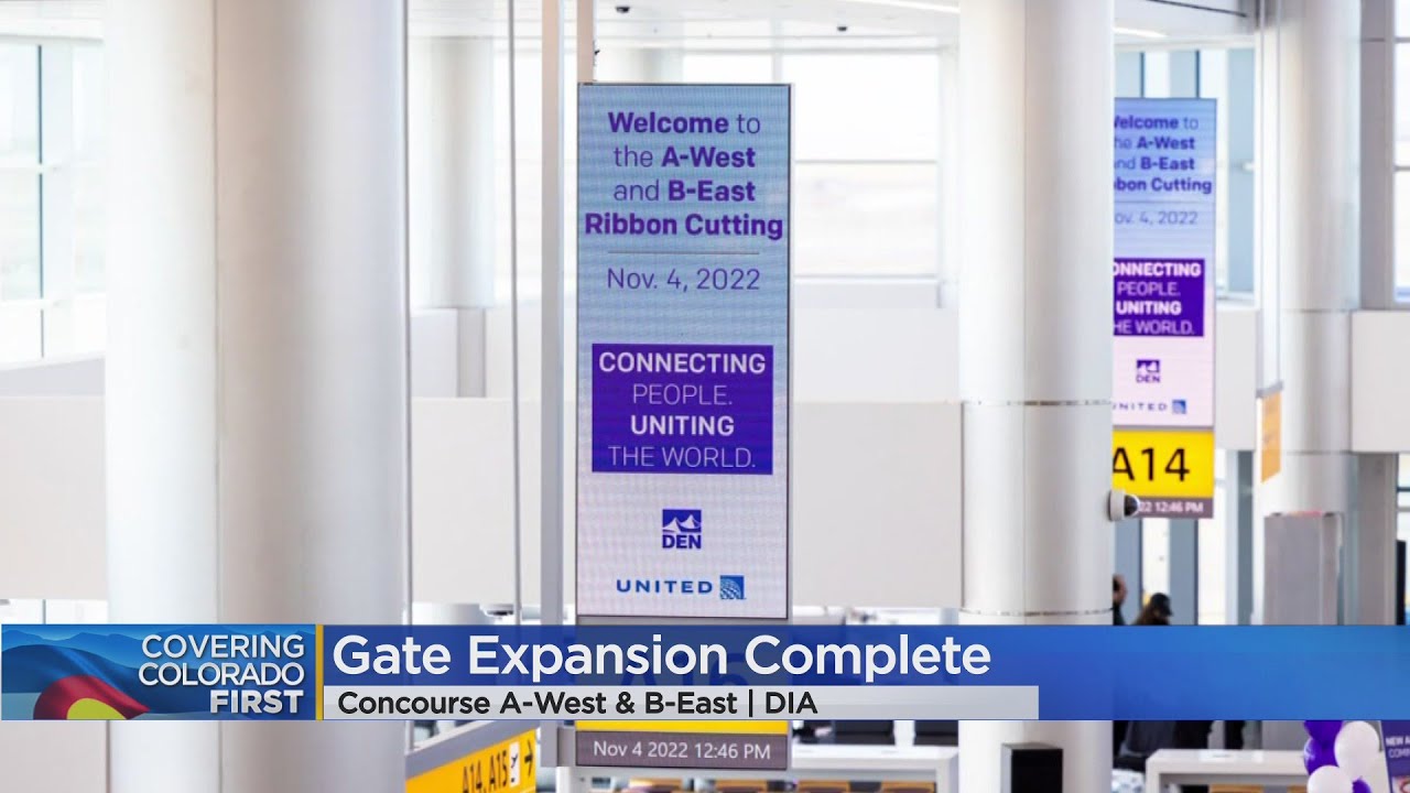 Gate expansion complete for A-West and B-East at DIA - YouTube