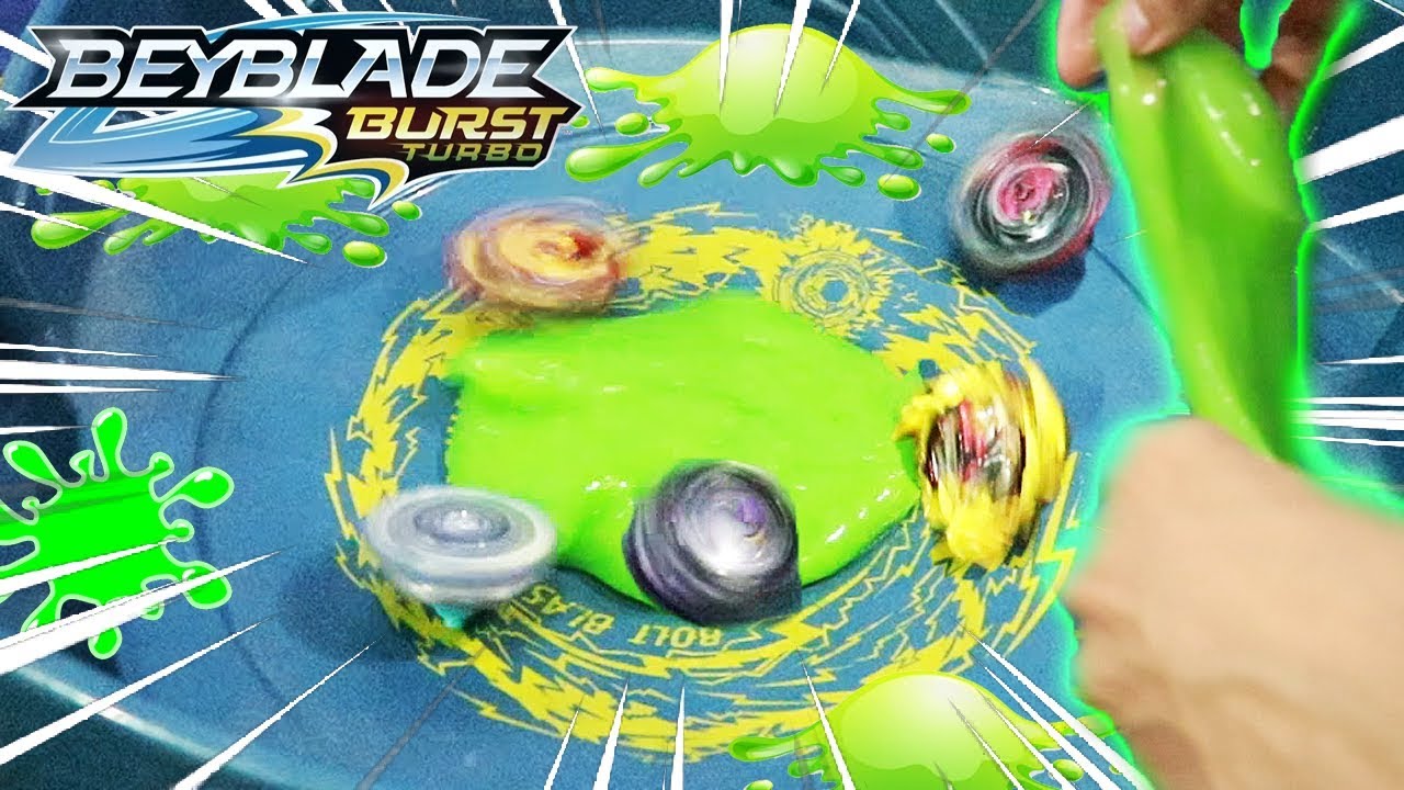 BEYBLADE VS SLIME! SLIME CRUSH BEYSTADIUM + COMO FAZER - YouTube