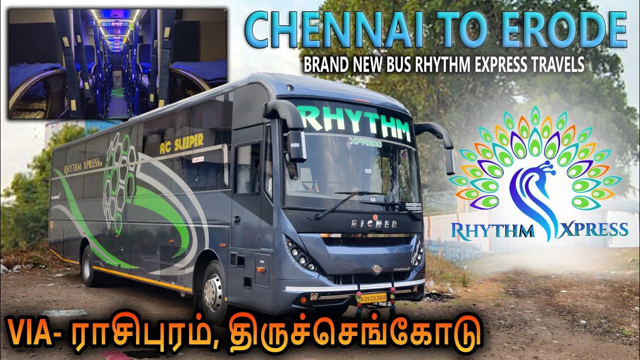 💖RHYTHM EXPRESS TRAVEL VLOG🔥Chennai 🔁 Erode🥶AC Sleeper Brand New Bus🚀BS ...