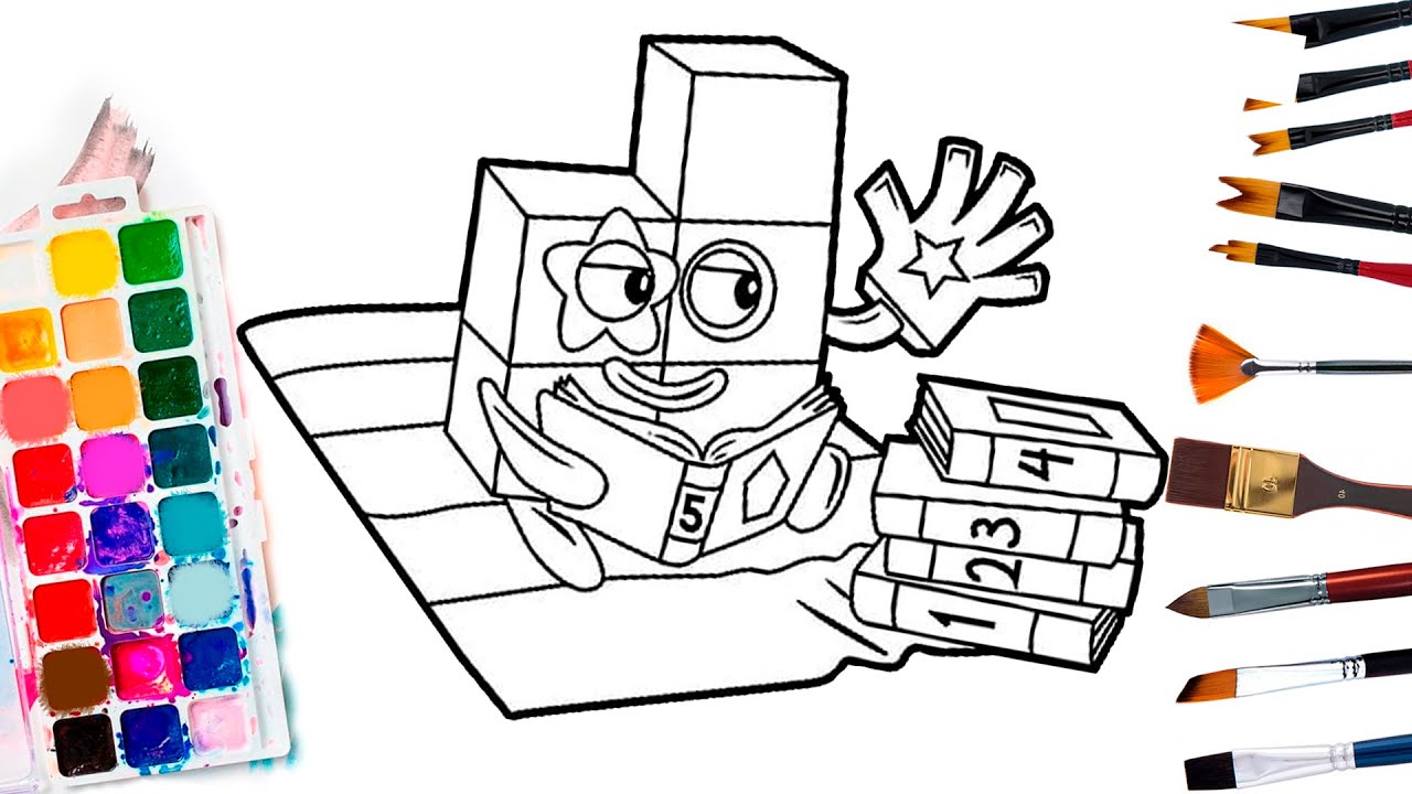 Dozenalblocks Coloring And Drawing | Five Numberblocks Coloring Page ...
