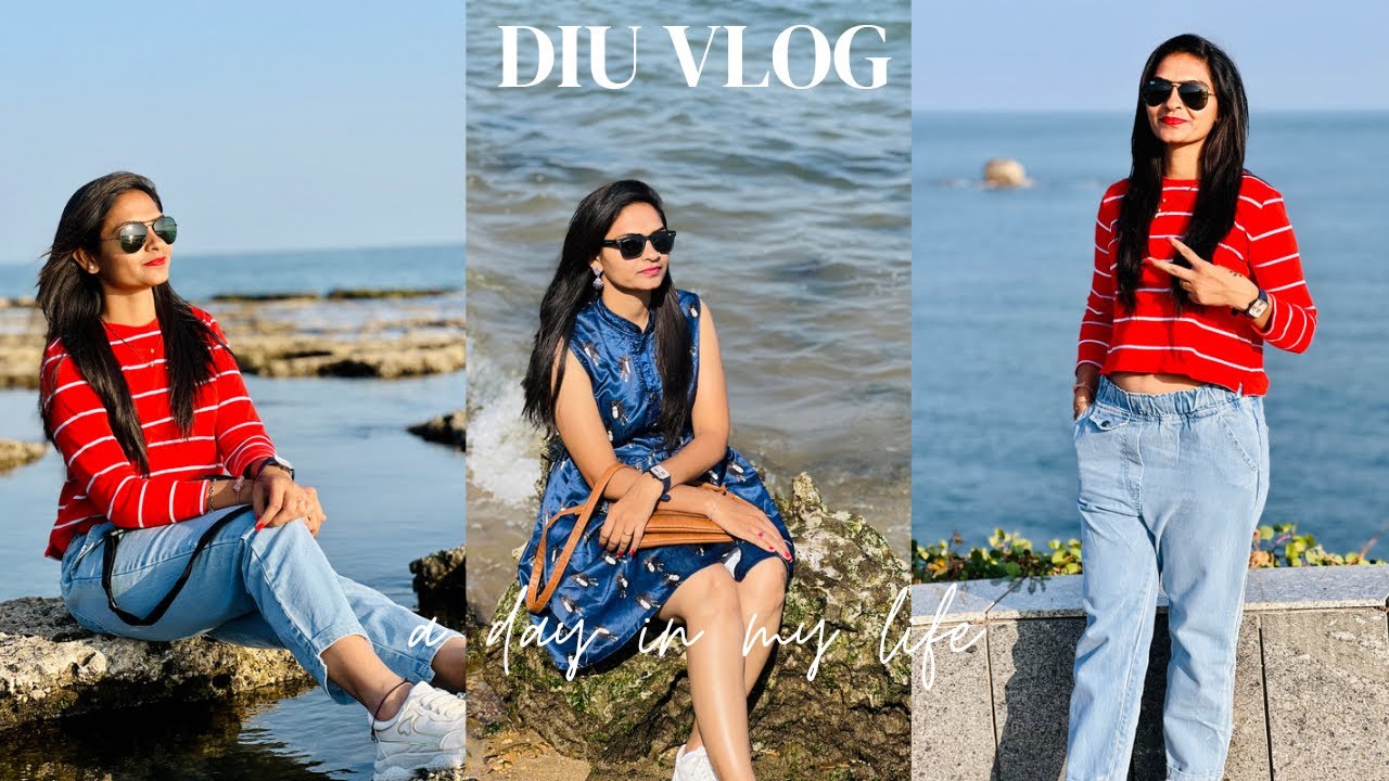 DIU VLOG 2023 | Full Tour Guide | Nagoa Beach, Diu Fort, Saint Paul ...