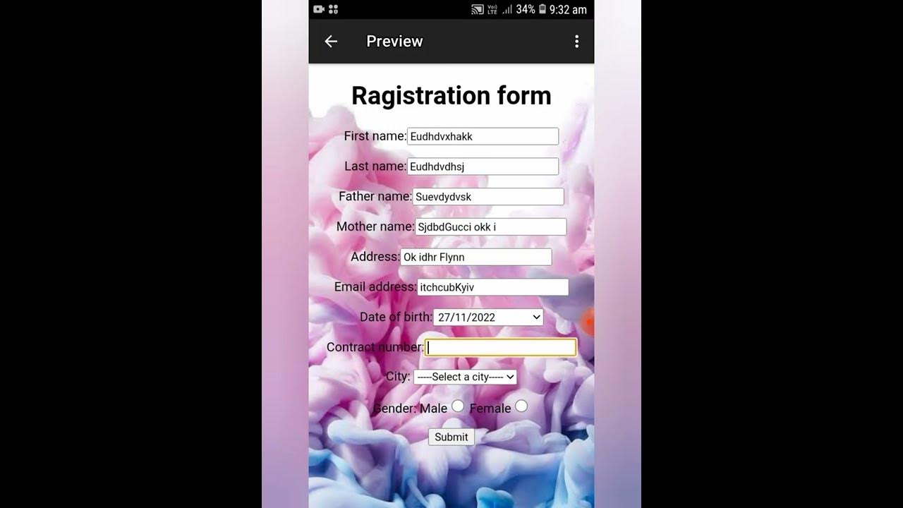 @#Ragistration form using #html#@||#Ragistration form using #html ...