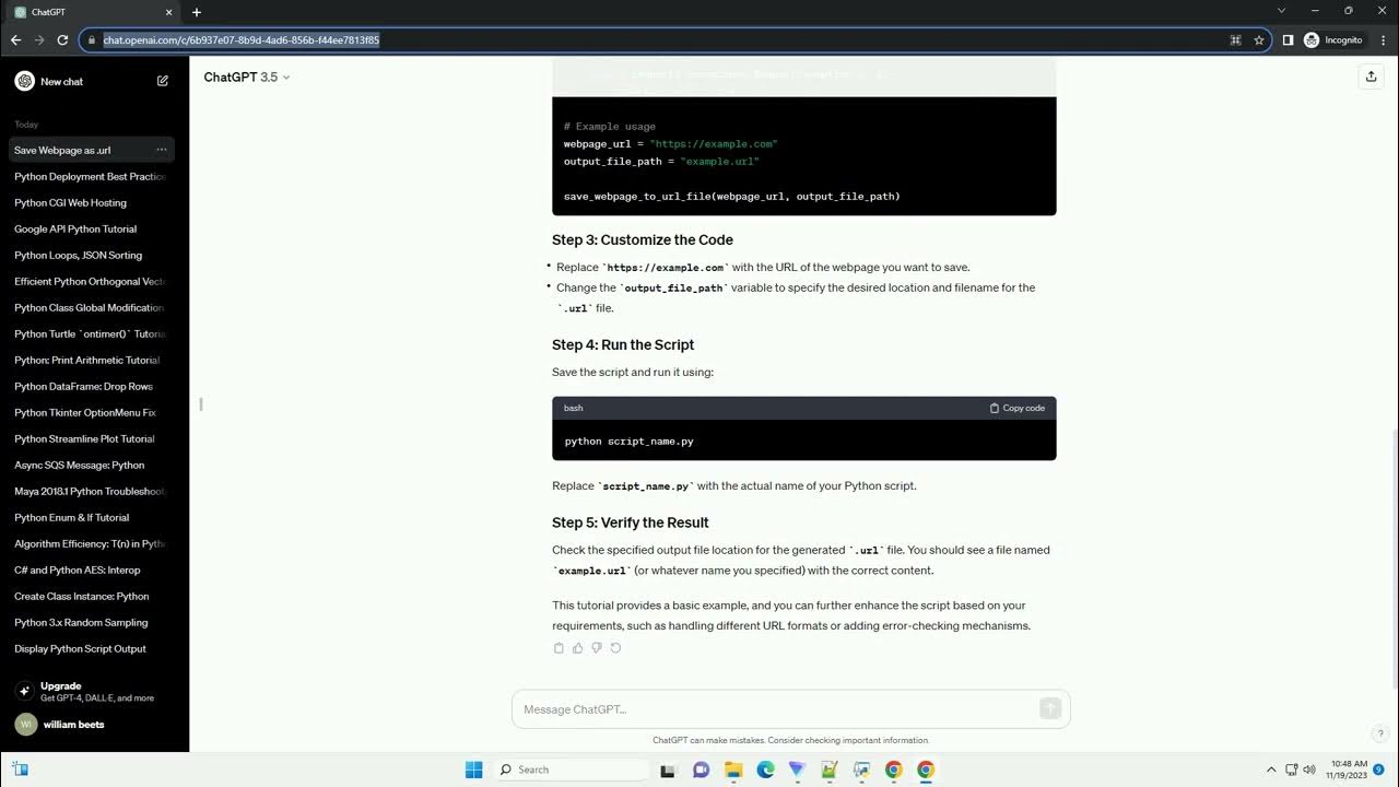 How to save webpage to url file using Python - YouTube