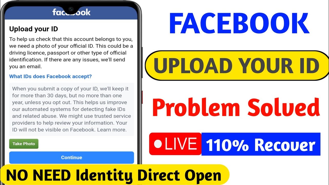 Upload Your Id To Facebook Account | Facebook upload your id problem ...