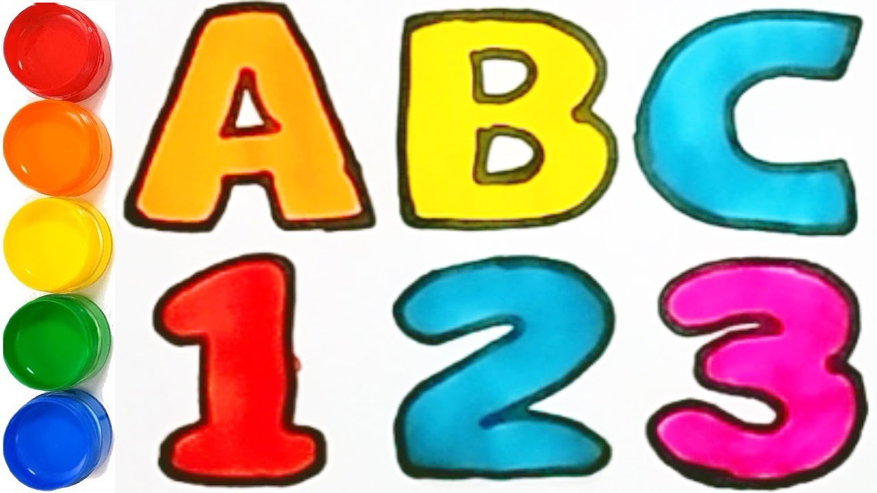 Easy learning Video for Kids | How to draw and Color ABC and 123 With ...
