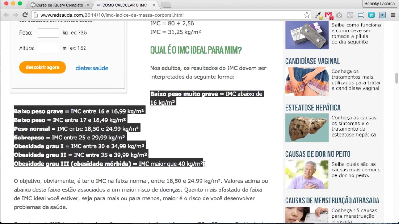 49 Projeto Calculadora de IMC - YouTube
